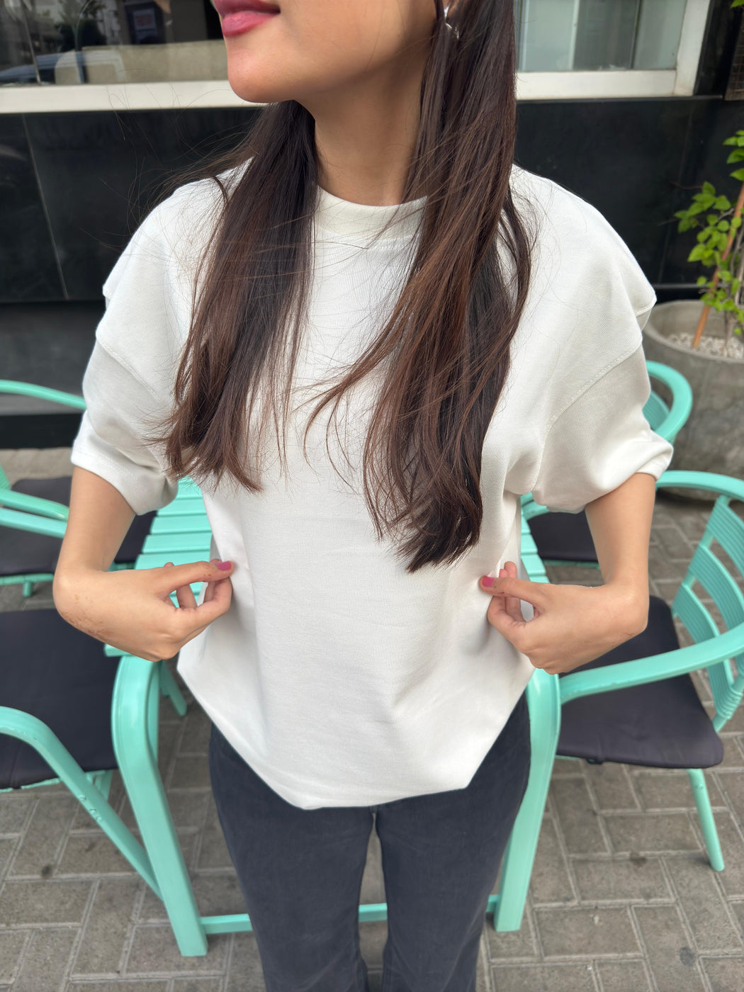 Oversized Boxy Tee - Super White – VIBGYOR